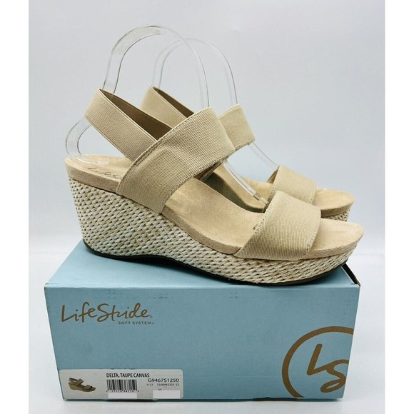 Life Stride | Shoes | Lifestride Womens Delta Quarter Wedge Sandals ...